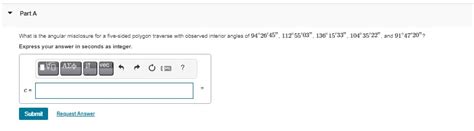 solved part awhat is the angular misclosure for a five sided