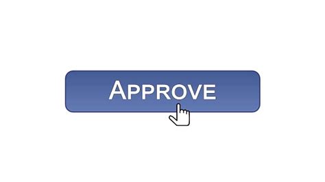 approve web interface button clicked with mouse cursor violet color