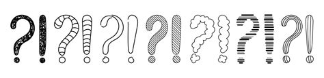 Doodle Question And Exclamation Marks Hand Drawn Sketch Illustration