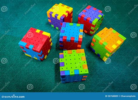 Jigsaw Puzzle Cube Toy Stock Image Image Of Puzzle Colorful 50768889