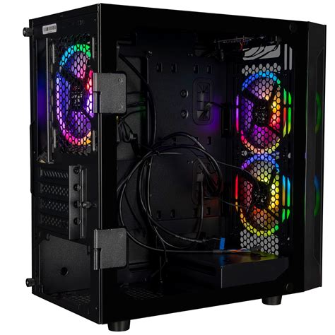 Clx Karnak Micro Tower Black Tempered Glass Includes 3 Rgb Fans No