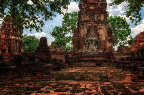 유네스코 세계문화유산인 아유타야 역사공원의 왓 마하그 사원 Unesco 조직된 단체에 대한 스톡 사진 및 기타 이미지 Unesco 조직된 단체 건축 고고학 Istock