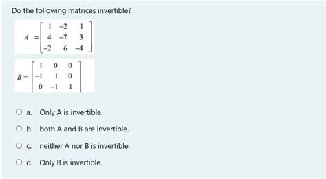 Solved Do The Following Matrices
