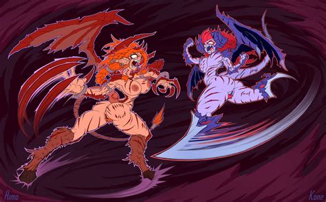 Catfight Commission Demon Death Fight By Hughaku On Deviantart