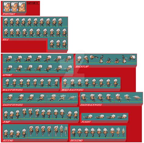 Saiyan X Lsw Sprite Sheet Wip By Whamcaked On Deviantart