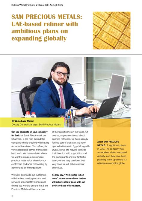 Sam Precious Metals Uae Based Refiner With Ambitious Plans On