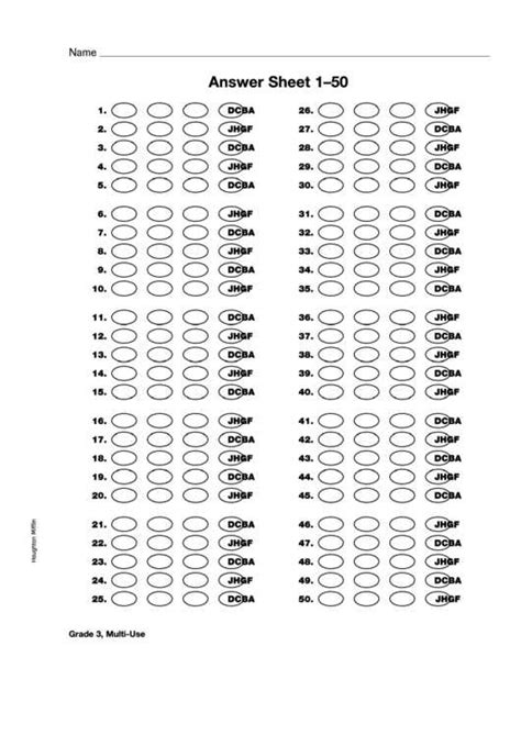Mastering Bubble Answer Sheets How To Efficiently Fill Out Numbers 1 50