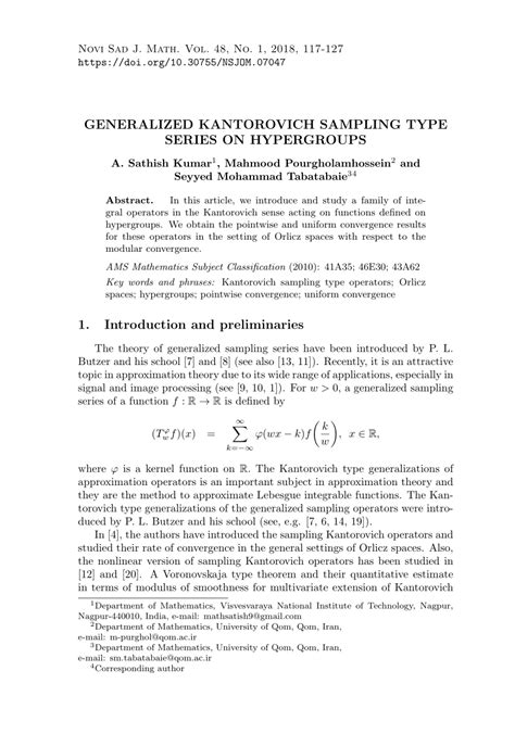 Pdf Generalized Kantorovich Sampling Type Series On Hypergroups