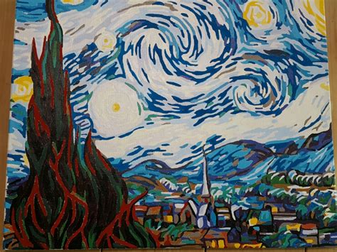 반 고흐의 별이 빛나는 밤 명화그리기 Diy 행복의나라 네이버 블로그