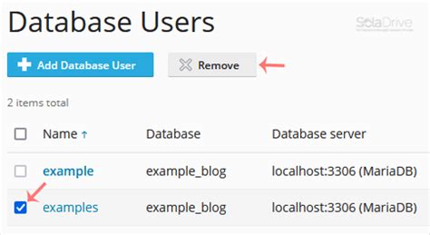How To Remove A Database User In Plesk Knowledgebase SolaDrive