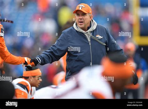 Denver Broncos Head Coach Sean Payton Greets Players Before An Nfl