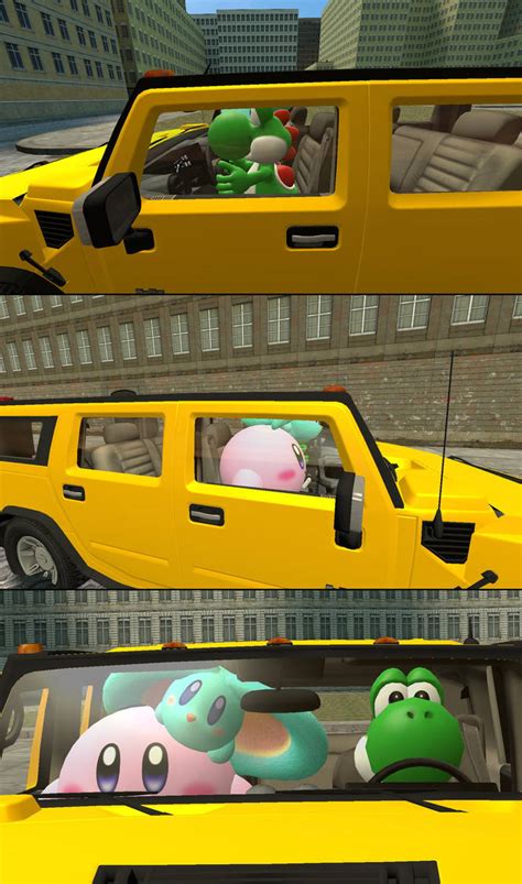 Gmod Yoshi Drives Kirby And Elfilin Around By Kirbyhamtarogirl On Deviantart