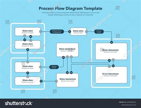 Modern Infographic Process Flow Diagram Blue Stock Vector Royalty Free 2074950211 Shutterstock