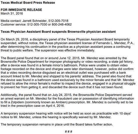 Texas Physician Assistant Arrested For Unlawfully Practicing Medicine