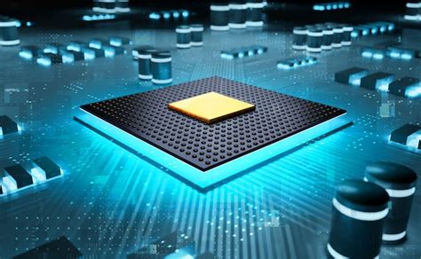 Premium Photo 3d Rendering Circuit Cpu Chipset