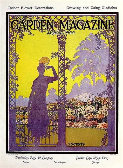 The Garden Magazine August 1922 Magazine Art Cover Art Vintage