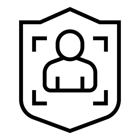 Shield Biometric Identification Icon Outline Vector Digital Scan 15660080 Vector Art At Vecteezy