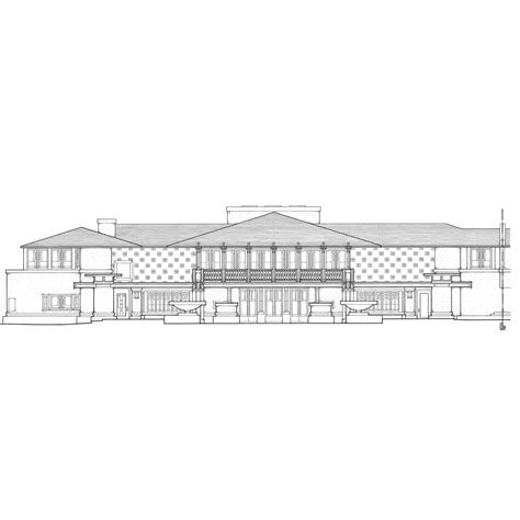 Coonley House Frank Lloyd Wright Exterior Sketch Frank Lloyd Wright