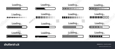 Loading Bar Icons Set Loading Bar Stock Vector Royalty Free 2500524983 Shutterstock