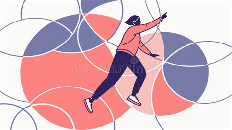 Figure Climbing Abstract Geometric Shapes Challenge Vector Design Generative Ai Stock Vector