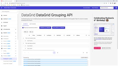 Expand Only One Group On Render Of A Datagrid Radzen Blazor