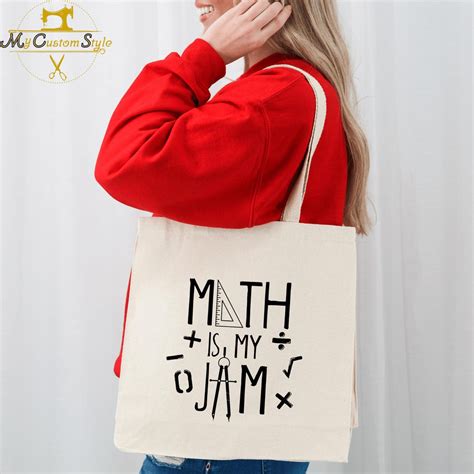 Math Teacher Tote Bag Math Lover Zippered Tote Bag Teacher