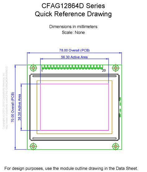 EOL Dark Blue 128x64 Graphic LCD From Crystalfontz