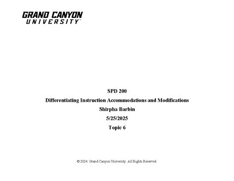 Spd 200 T6 Differentiating Instruction Accommodations And Modifications Guide Studocu