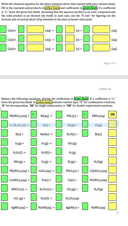 solved data table 1 observations of reactions mixtures