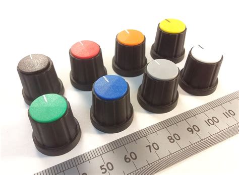 Volume Control Knob 19mm With Movable Pointer Cap For 6 0mm Round Shaft Various Colours K21