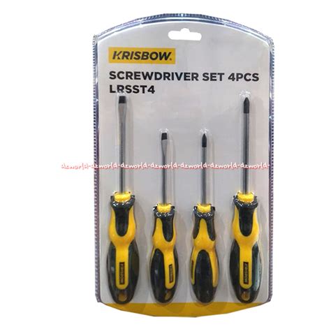 Jual Krisbow Screwdriver Set 4pcs Lrsst4 Peralatan Obeng 1set Warna Kuning Obenk Kembang Pipih