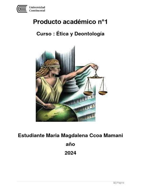 Pa1 Etica Y Deontologia Ccoa Mamani Maria Pdf Sicología Comportamiento