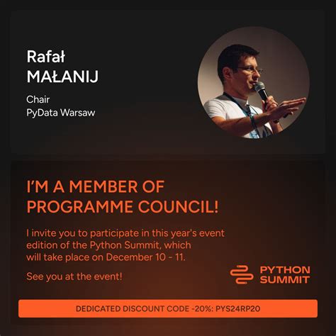 Join Us For The Next Edition Of The Python Summit On December 10th Online Rafał Małanij
