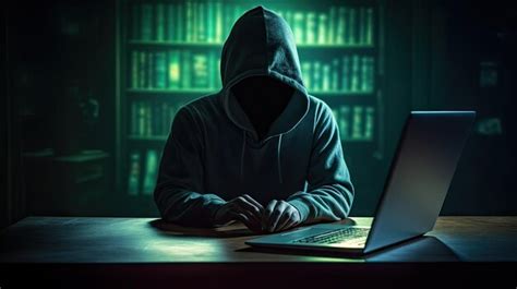 Premium Ai Image Hackers And Malware Hacker Uses Abstract Laptop With