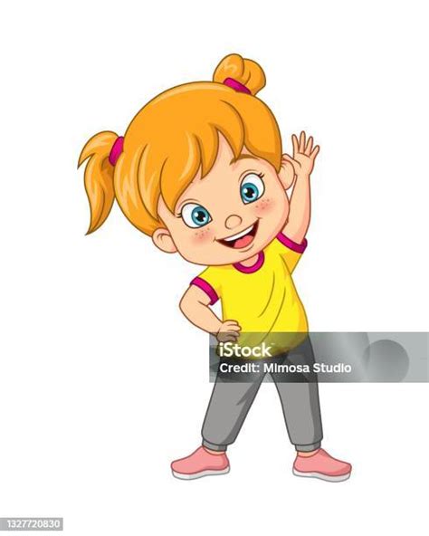 การ์ตูนสาวน้อยน่ารักออกกําลังกาย ภาพประกอบสต็อก ดาวน์โหลดรูปภาพตอนนี้ การผ่อนคลาย มโนทัศน์