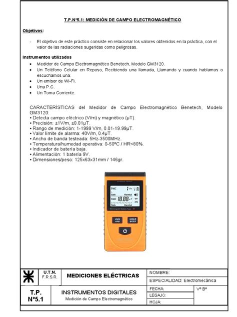 Medición De Campo Electromagnético Y Seguridad Pdf