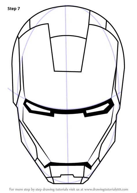How To Draw Iron Mans Helmet Iron Man Step By Step
