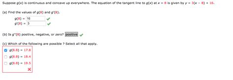 solved suppose g x is continuous and concave up everywhere