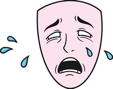 Crying Face Mask With Tears And Sad Expression Illustration For