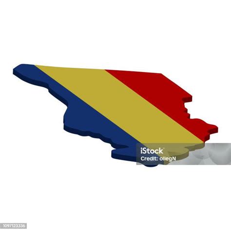 깃발 그리고 차드의 지도입니다 차드 벡터 일러스트 레이 션의 3 차원 지도의 색상 실루엣 0명에 대한 스톡 벡터 아트 및 기타 이미지 0명 3차원 형태 국가 지리적