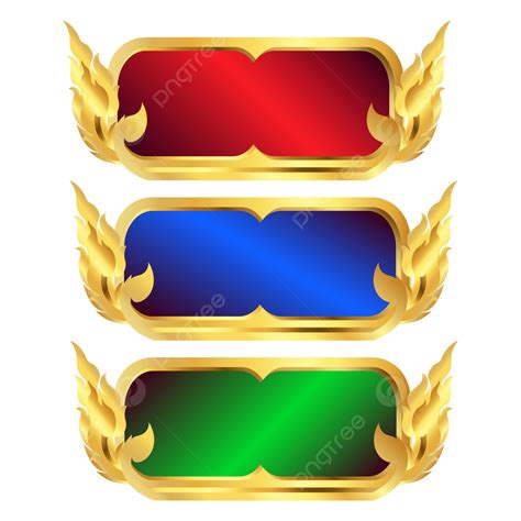 Thai Gold Gradient Red Abstract Border Boundary Frame Vector Thai Pattern Thai Gold Gradient