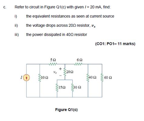 solved c refer to circuit in figure q1 c with given 1 20