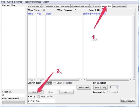 Keyword List — Antconc Manual Documentation
