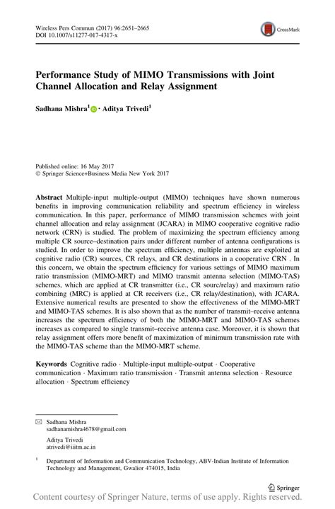 Performance Study Of MIMO Transmissions With Joint Channel Allocation And Relay Assignment