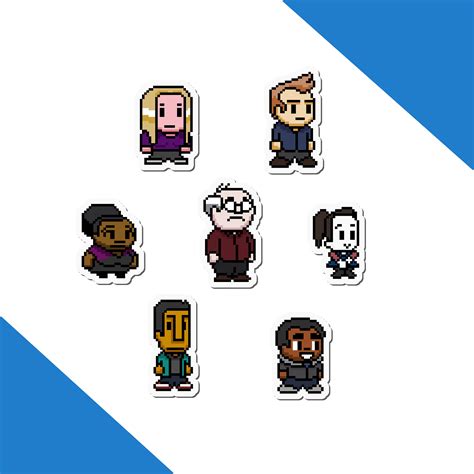 Community 8 Bit Video Game Characters Stickers The Greendale Etsy