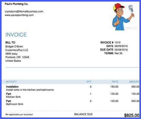 Create Invoice Template Quickbooks Great Design Layout Templates