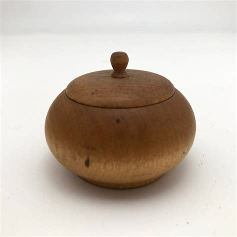Small Round Lidded Wooden Treen Box Critical Eye Finds