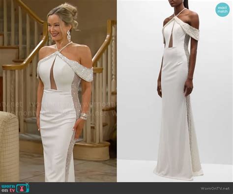 Wornontv Donnas White Cutout Gown With Rhinestones On The Bold And