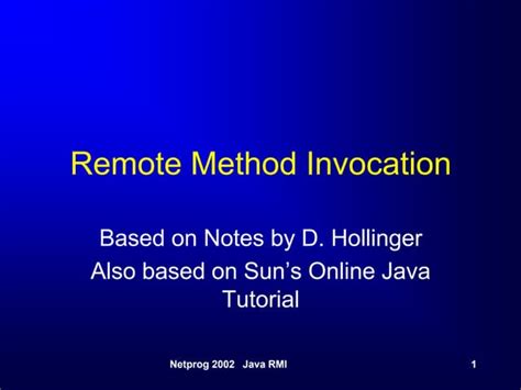 Remote Method Invocation Ppt