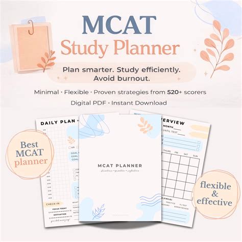 Mcat Planner For Mcat Prep Productivity｜all In One Daily Weekly Monthly